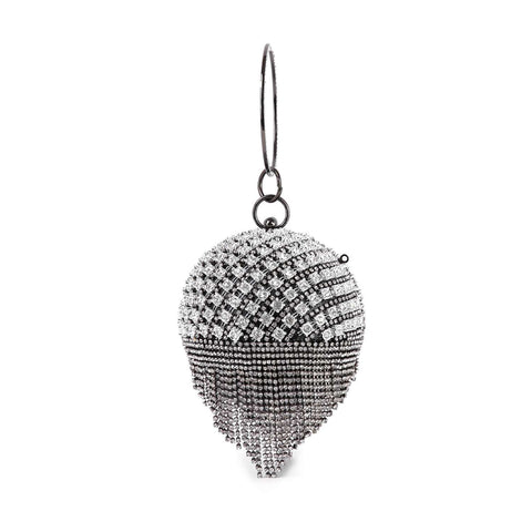 Rhinestone Fringe Accented Evening Bag – Handbag Factory