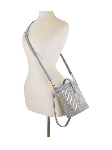 Classic diagonal pattern crossbody bucket bag – Handbag Factory