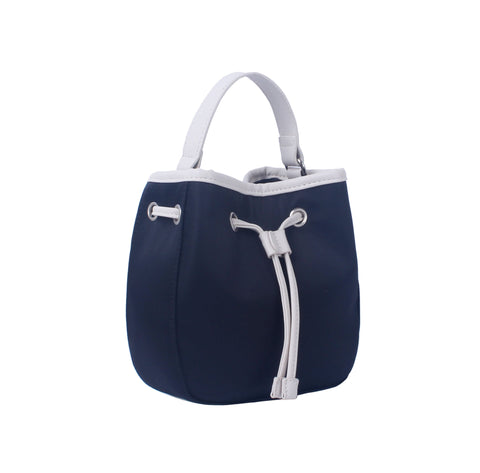 Contrast edge drawstring mini tote – Handbag Factory