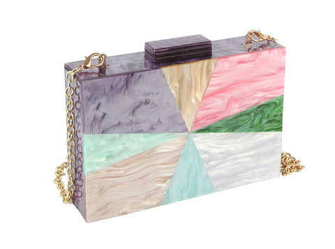 Multi Color Acrylic Evening Cocktail Clutch Purse – Handbag Factory